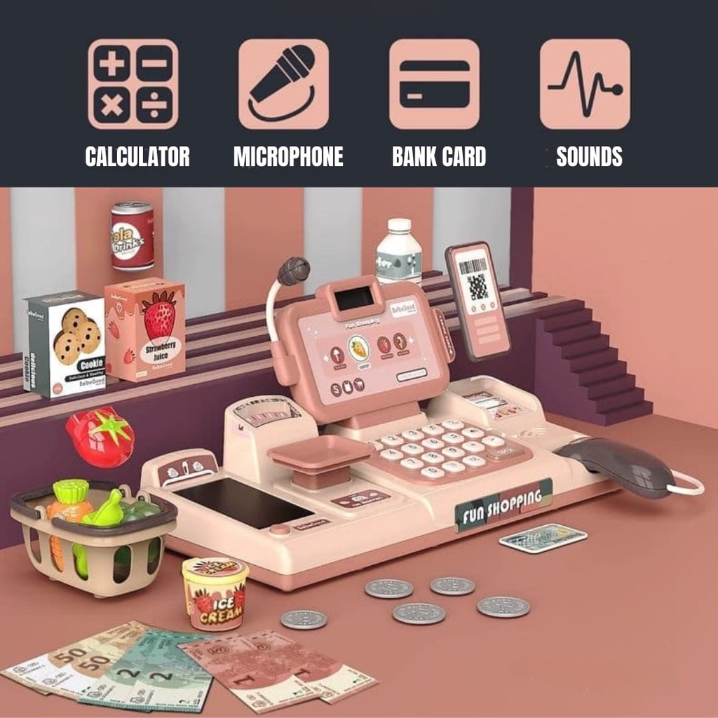 Fun Shopping Cashier / Cashier Toys for kids/ Pretend play\ | Shopee ...