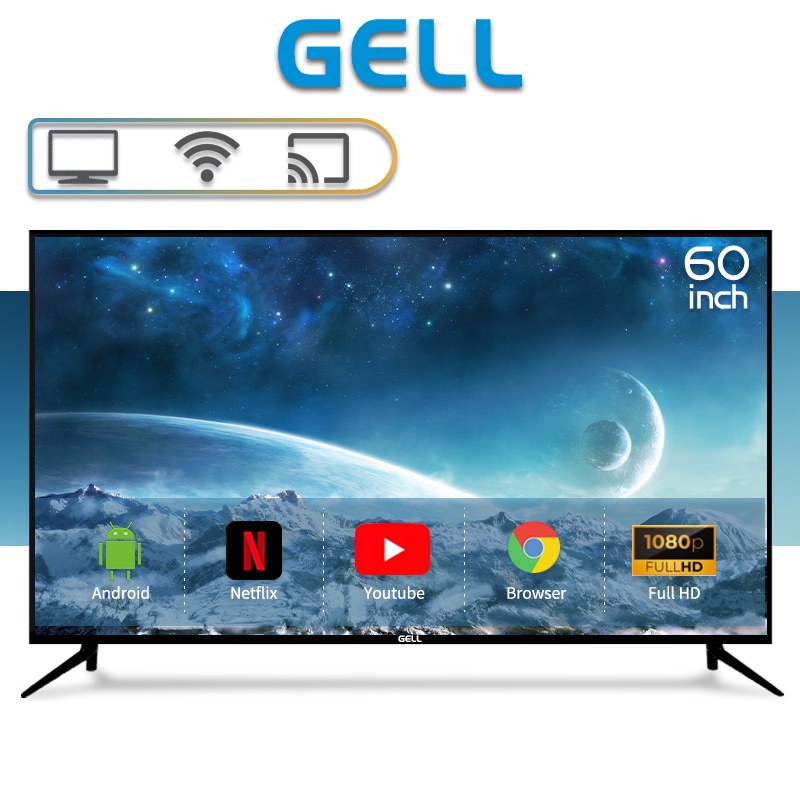 Gell tv 60 inch smart tv 55 inch smart tv Android led tv FHD promo ...