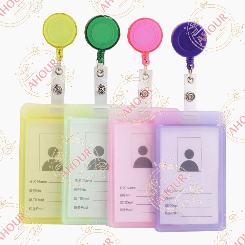 AHOUR Transparent Card Cover Retractable Waterproof With Chain Work ID ...