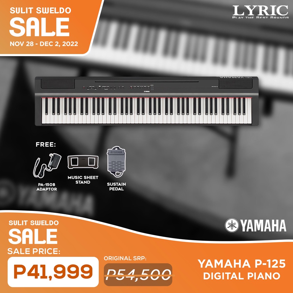 Yamaha P125 88-Key Weighted Action Digital Piano | Shopee Philippines
