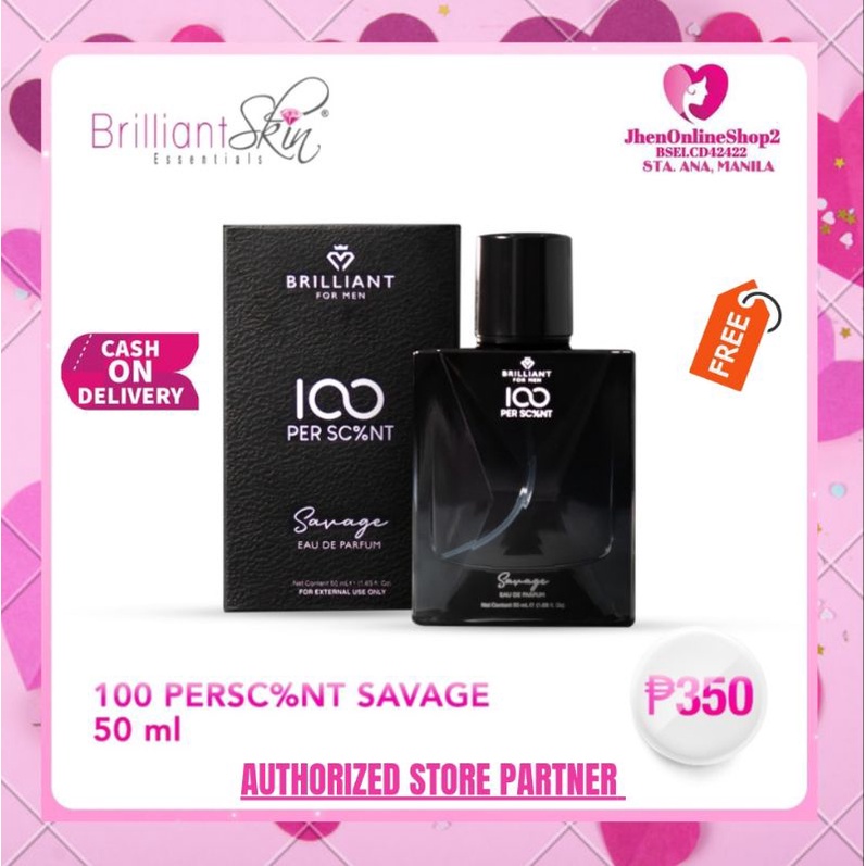 Brilliant for Men 100 PerScents EAU DE PARFUM SAVAGE(BLACK) | Shopee ...