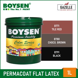 Boysen Color Series Permacoat Flat Latex Paint Tile Red B771- 1 Liter ...