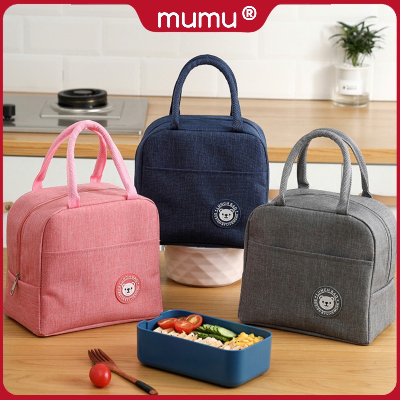 Mumu 9003 Insulation HOT COLD Lunch Bag Oxford Cloth Portable Bento