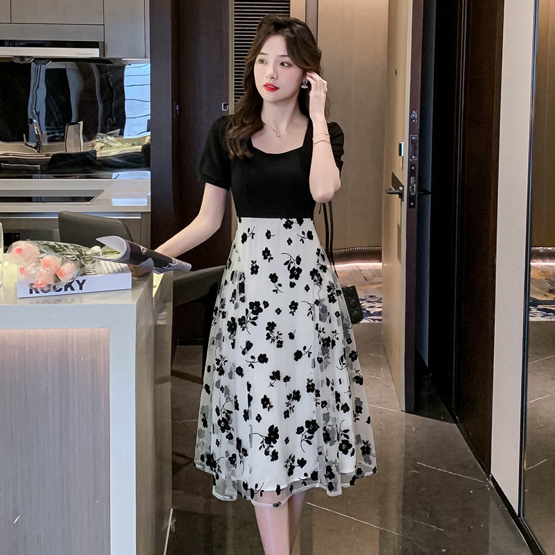 black long elegant party fitted casual dress for women korean summer ...