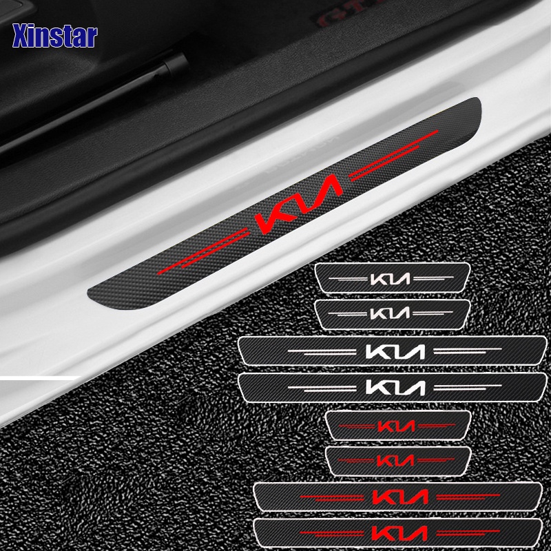 4Pcs Carbon Fiber Car Sticker For Kia Forte Ceed Stinger Rio Sportage ...