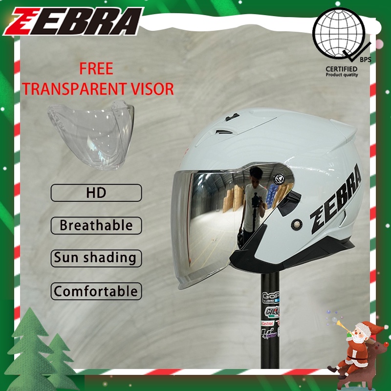 Zebra Ym-902 Plain Men Half Face Motorcycle Helmets Dual Visor Helmet ...