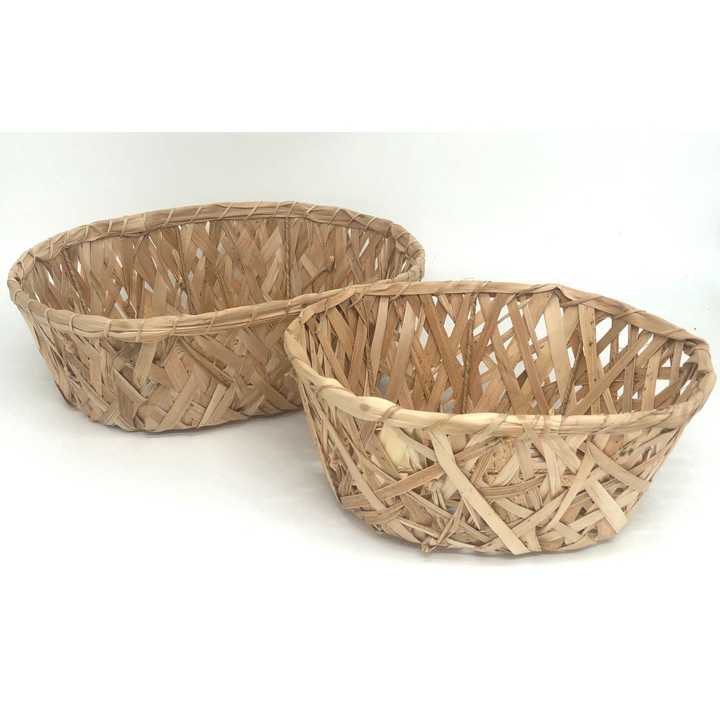 Natural Tapered Oval Abaca Baskets (3pcs) | Shopee Philippines