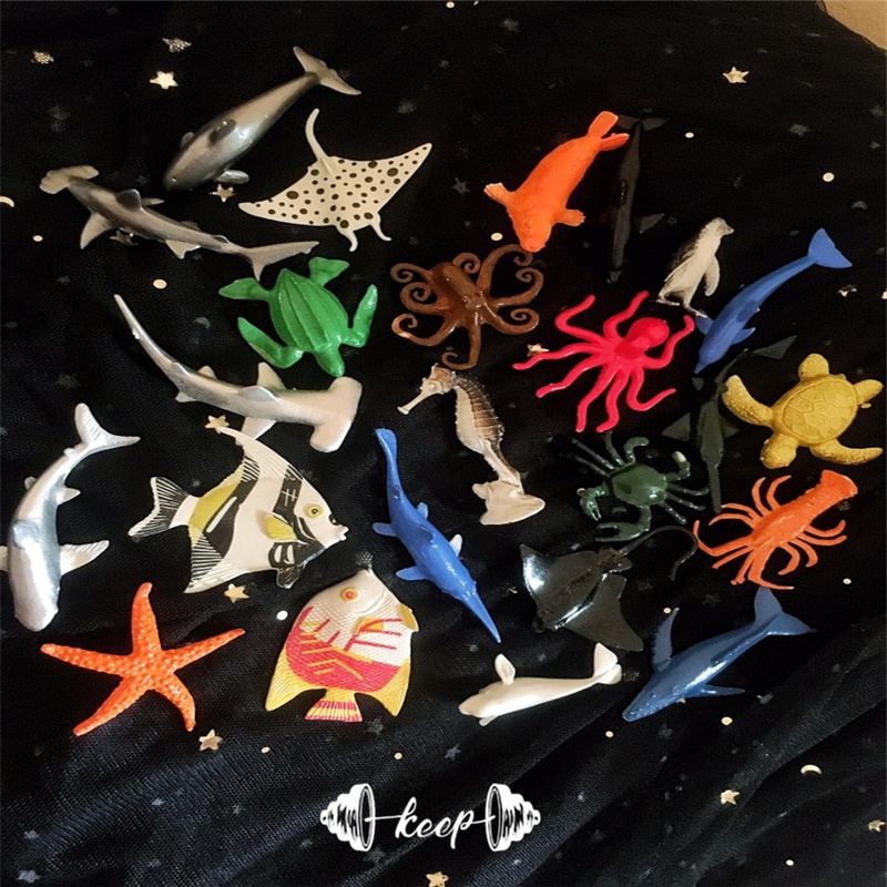 24 Pack Sea Ocean Animals Set Model Play Turtle Octopu Figures toy for ...