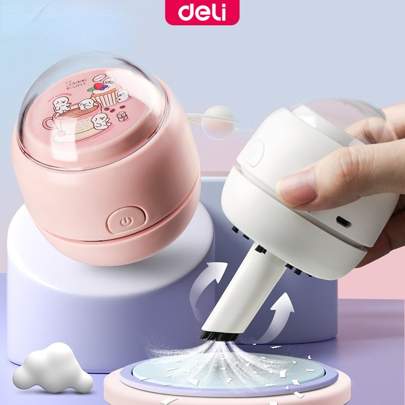 Deli Cordless Desk Cleaner Mini Vacuums Desktop Cleaners For PC Laptop ...