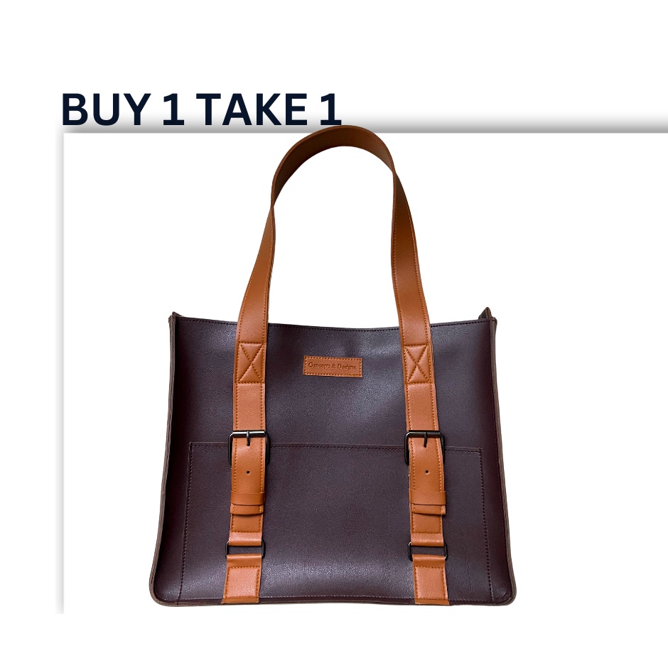 Concepts & Designs. Brussels Expandable Office leather tote Bag ...