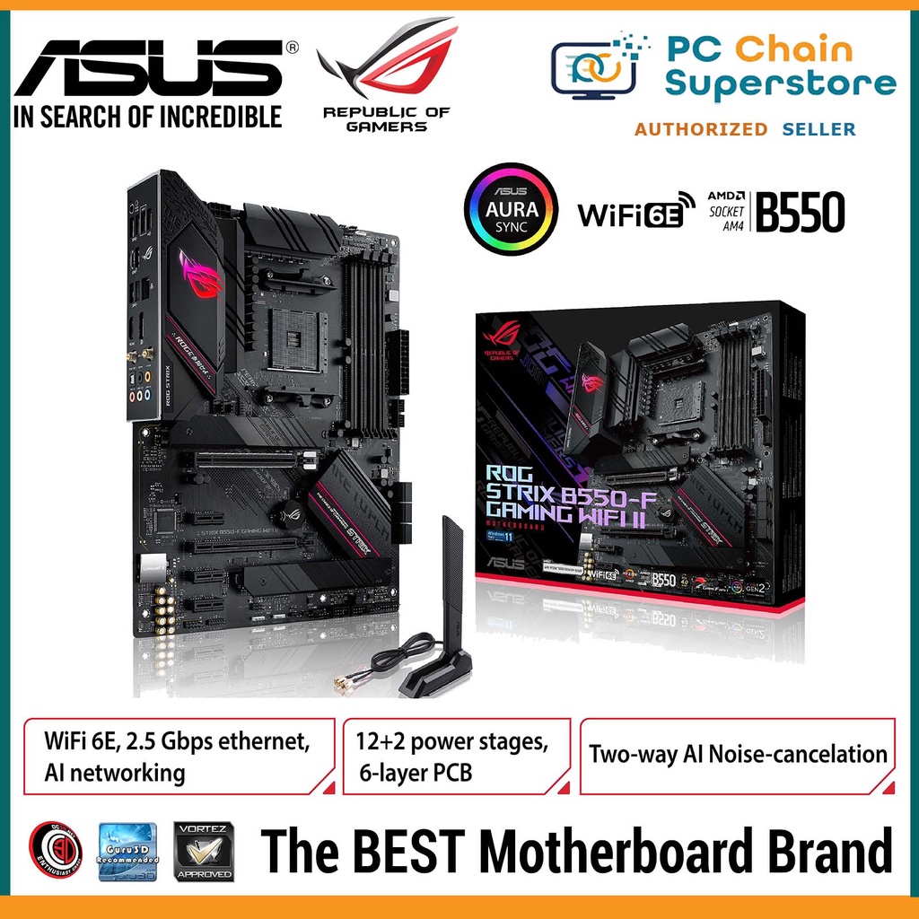 ASUS ROG STRIX B550-F GAMING WIFI II AMD B550 Ryzen AM4 Gaming ATX ...