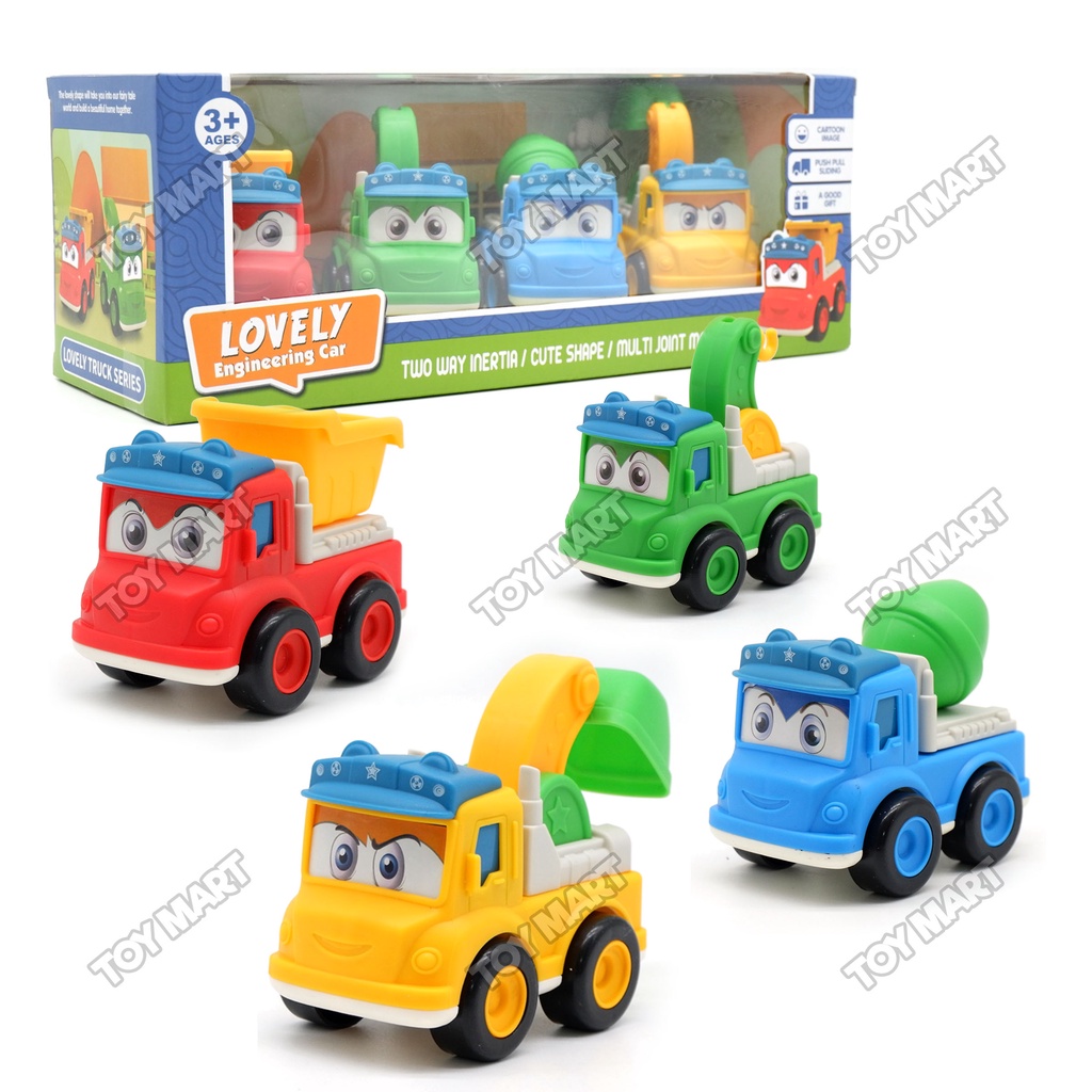 Cute Engineering Car Set Two Way Inertia Multi Joint Movable Toy Truck ...