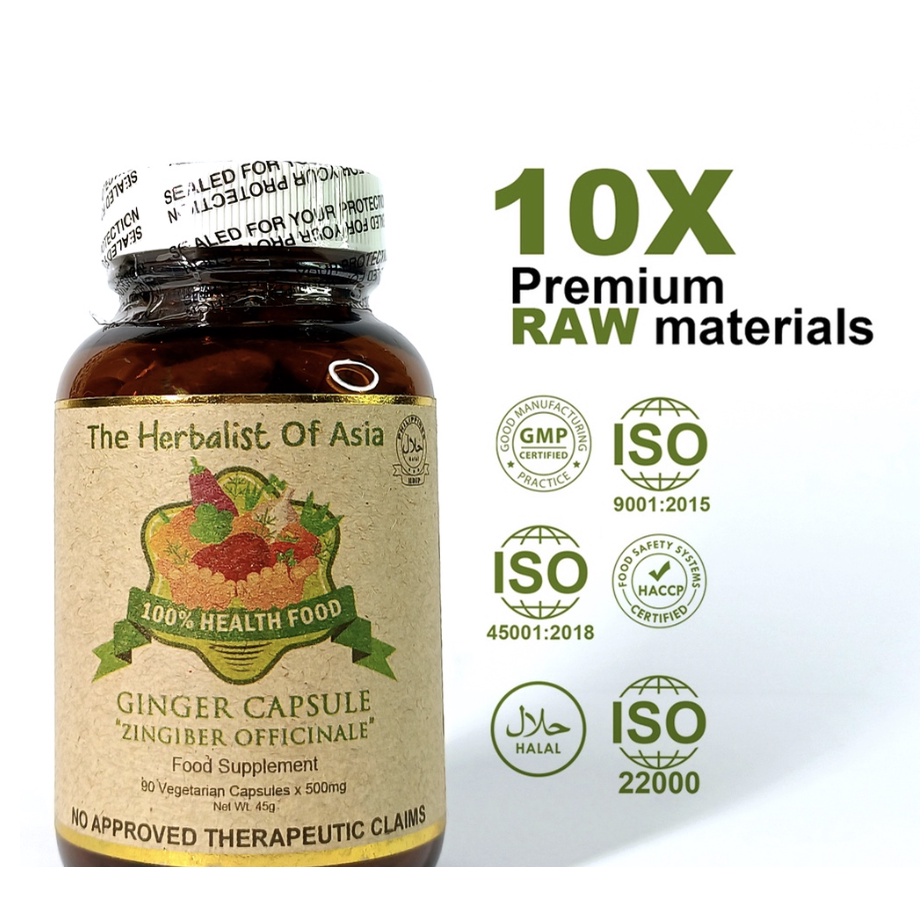 GINGER/LUYA 90 Vegetarian Capsules : Herbalist Of Asia 100% Health Food ...