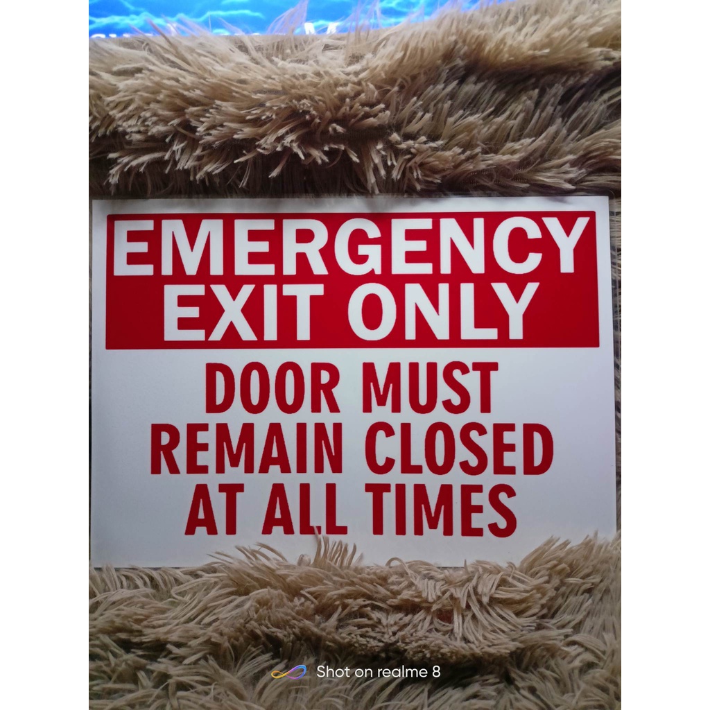 EMERGENCY EXIT ONLY SIGNAGE LAMINATED A4 SIZE | Shopee Philippines
