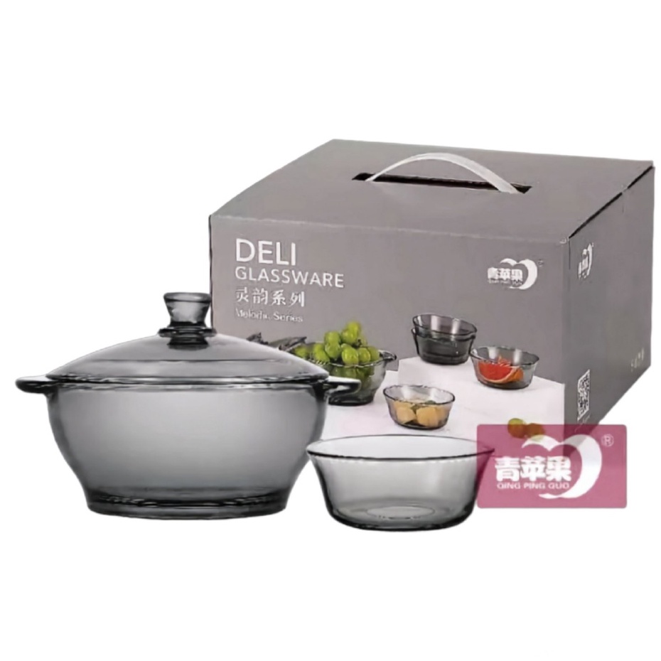 DELISOGA Glass Casserole with 4pcs Bowl | Shopee Philippines