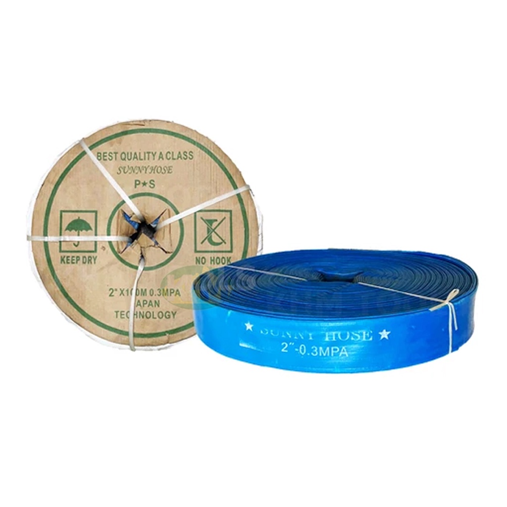 Sunny Flat Duct Hose / Discharge Hose (Blue) 2" 100 meters ( 100M ...