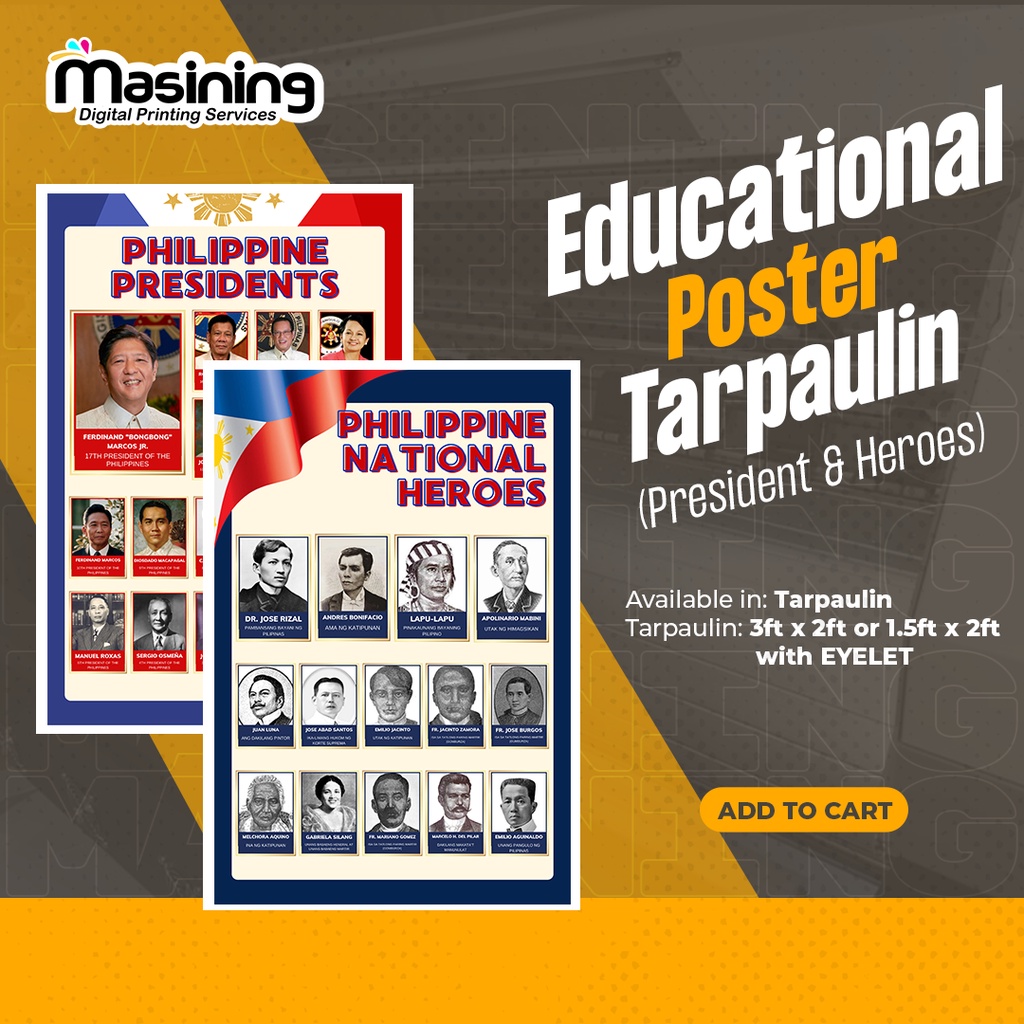 Educational poster Tarpaulin - Philippine president / National Heroes ...