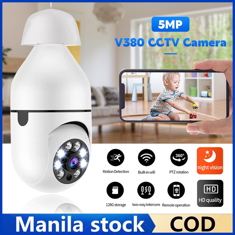 5MP HD CCTV Camera V380 Pro Q16s Ip Camera with PTZ Rotation Night ...