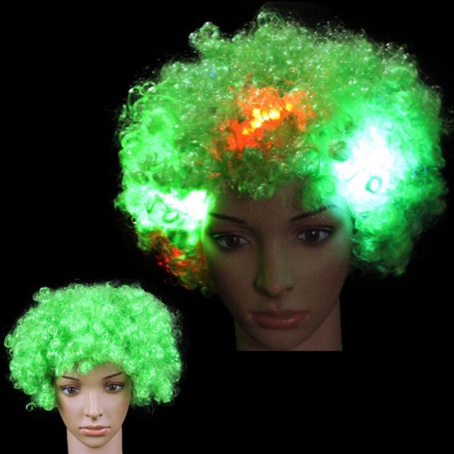 Clown LED Wig Colorful Explosion of Head Light Up Flashing Hair Wig ...