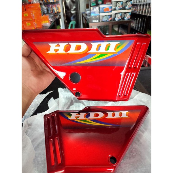HD3 SIDE COVER (1SET) RED and BLACK KAWASAKI | Shopee Philippines