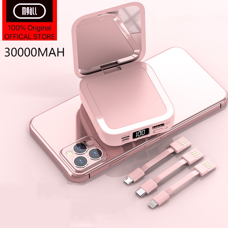 30000mAh Powerbank Mini Built in Cable Power Bank Portable Charger ...