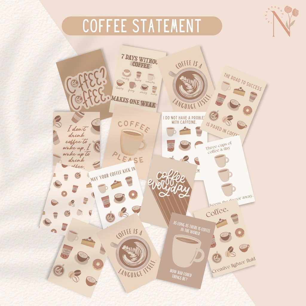 Mini Coffee Statements Prints Stickers - Journal, Planner, Minimalist ...