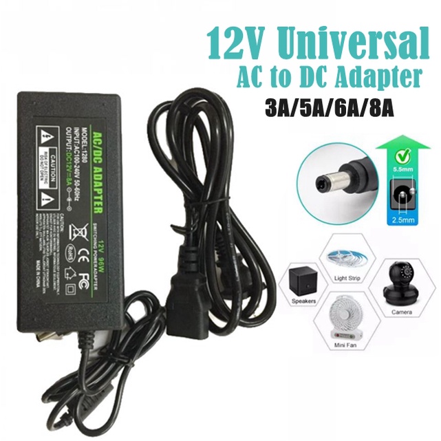 AC / DC 12V 3A / 5A /6A /8A CCTV LED strip PC Monitor Power Supply 5 ...