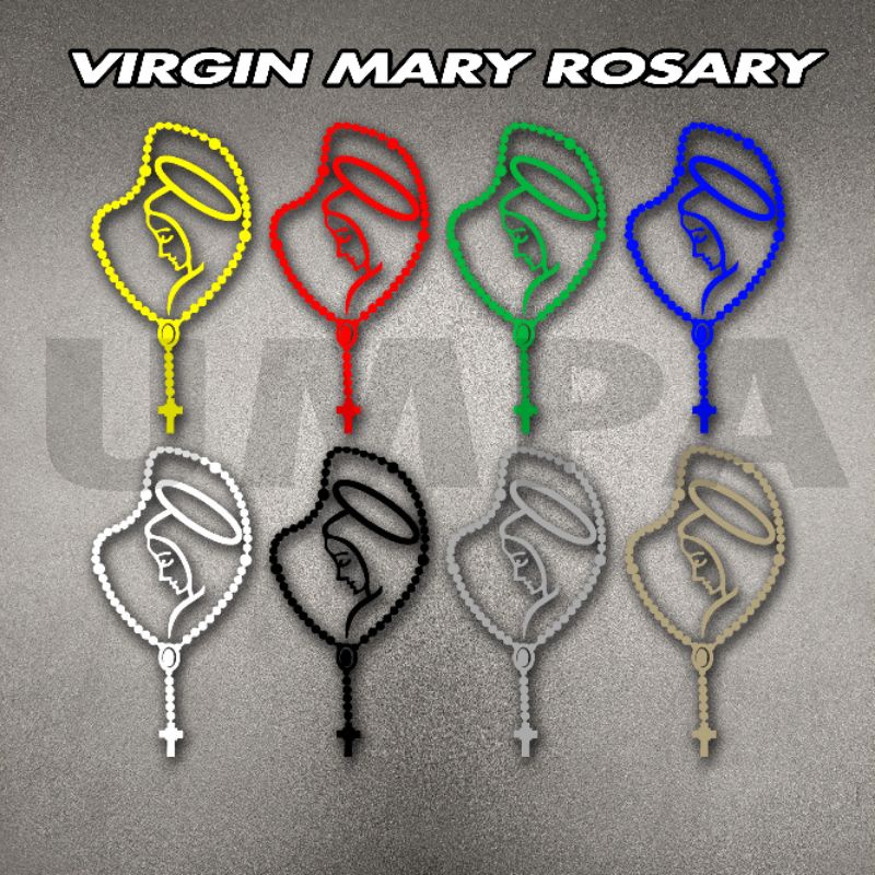 Virgin Mary Rosary Religious Decal Cutout - Custom stickers New Color ...