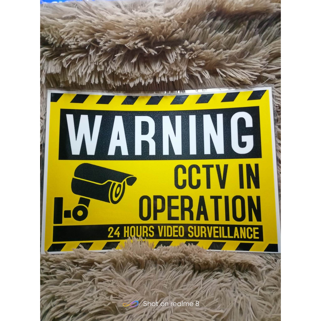 WARNING CCTV IN OPERATION SIGNAGE LAMINATED A4 SIZE | Shopee Philippines