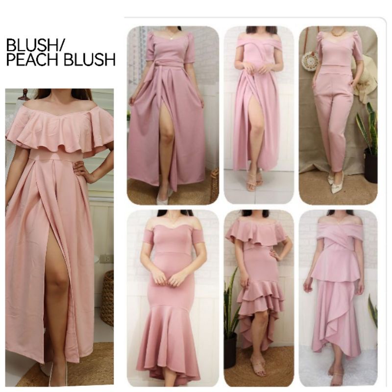 DARK OLD ROSE/HOT PINK THEME FORMAL DRESSES Shopee Philippines ...