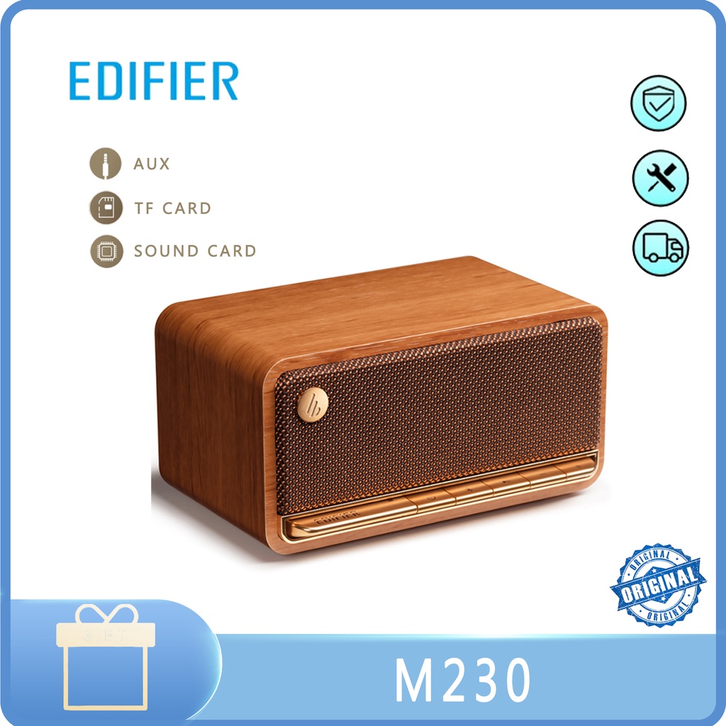 Edifier M230 Vintage Bluetooth Speaker Wooden Portable Wireless Bass ...