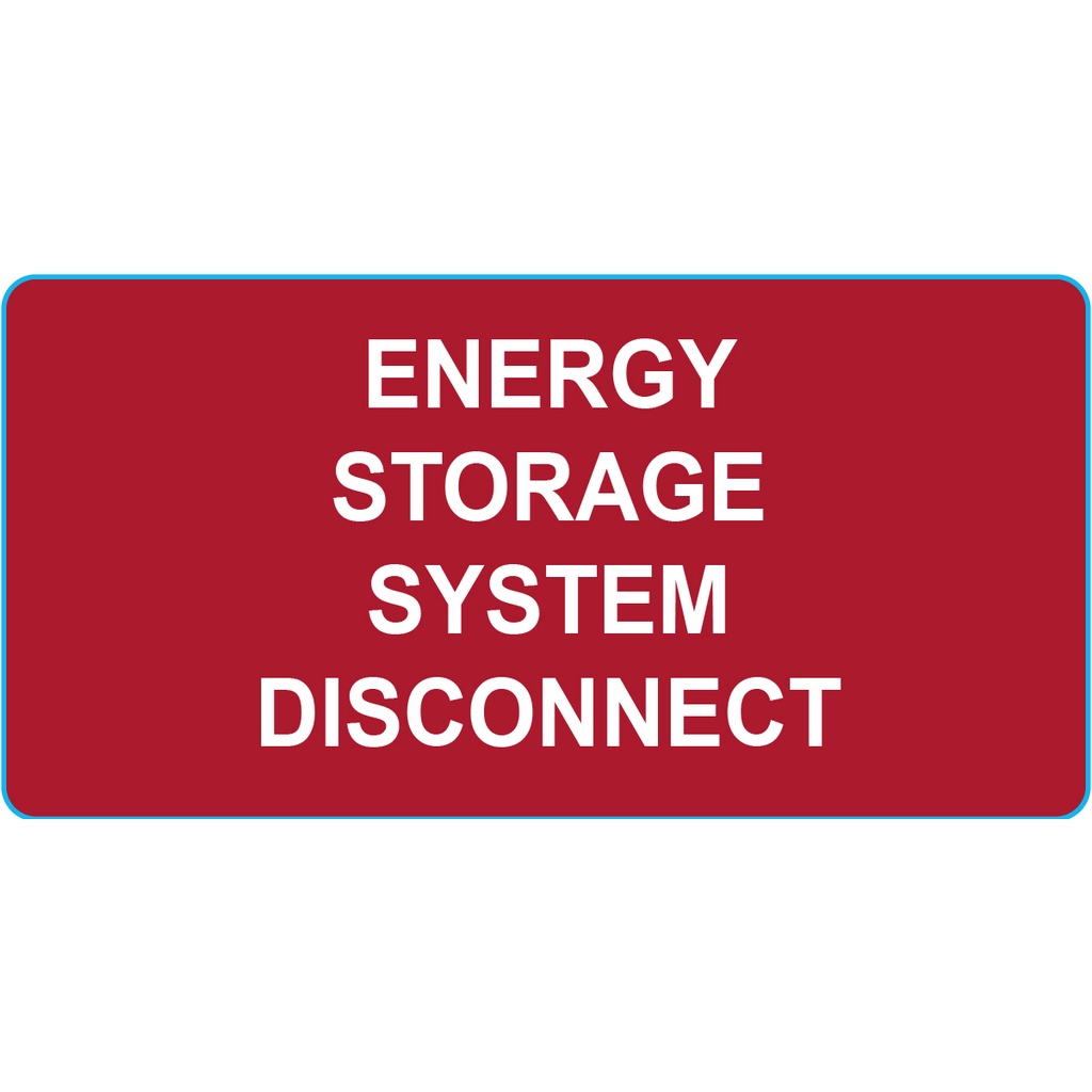 Solar PV Signs Vinyl Sticker Energy Storage System Disconnect Size 4 ...