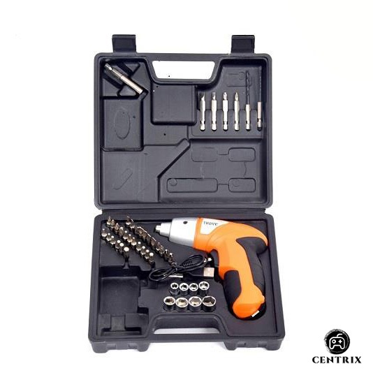 Centrix Cordless Rechargeable Handy Drill Screwdriver 45pcs | Shopee ...