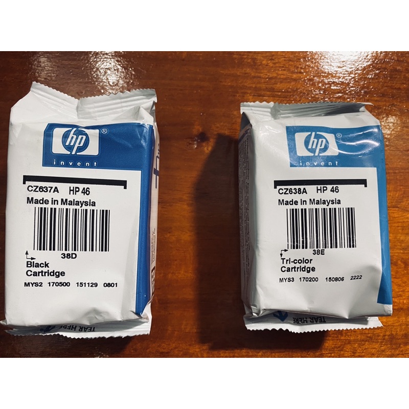 HP ink 46 Black and Tricolor sealed no box Original Printer inks ...