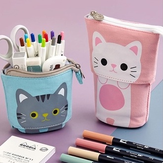 Retractable Pencil Case Kawaii Canvas Pen Pouch Cute Bag Organizer ...