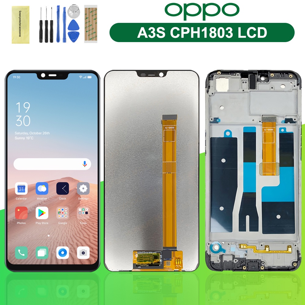 For OPPO A3s LCD Display Replacement+Touch Screen Digitizer CPH1803 CPH1805 Display With Frame ...