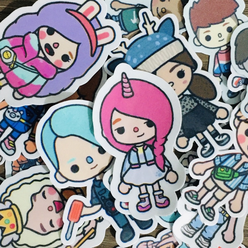 Toca Boca Toca Life Characters 20 OR 40 piece Laminated Vinyl Sticker ...