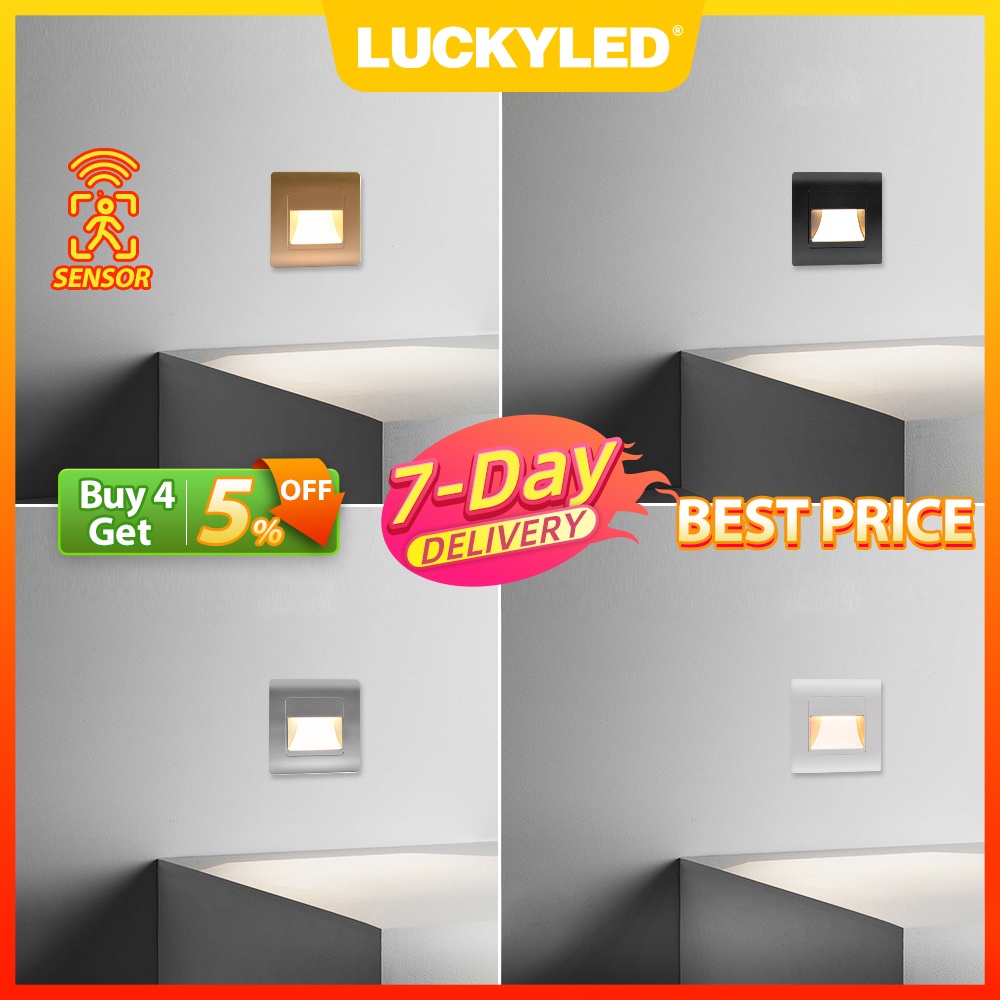Recessed Led Wall Lamp Radar Motion Sensor Stair Light AC85-265V Step ...
