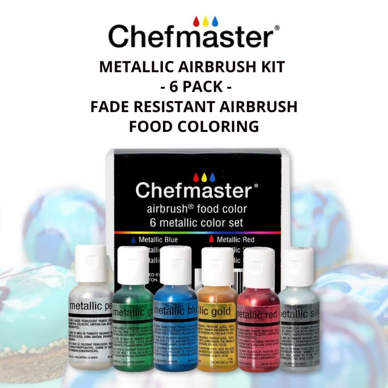Chefmaster Airbrush Metallic 6 Colors Kit 20 ml (Sold per set) | Shopee ...