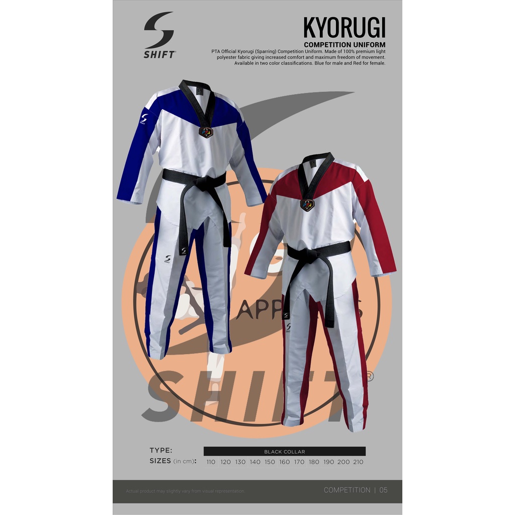 KYORUGI official PTA SHIFT taekwondo competition uniform (Belt not ...