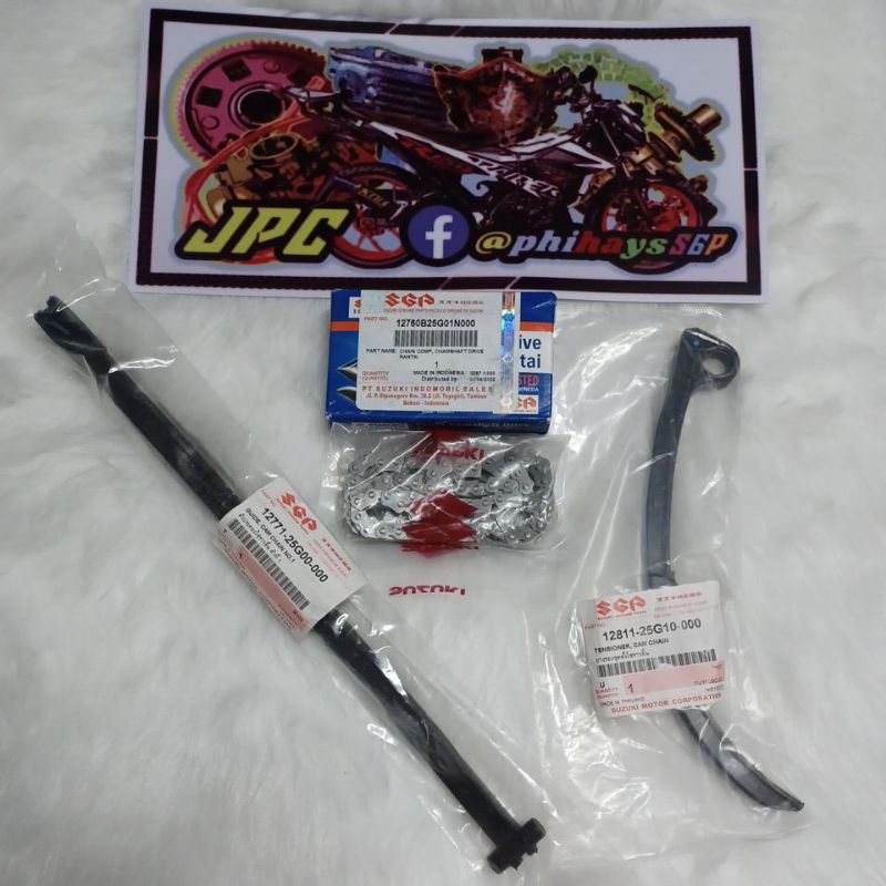 RAIDER 150 SGP TIMING CHAIN (INDO) AND 2 PIECES GUIDE (THAILAND) (LONG ...