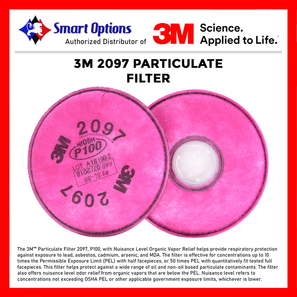 3M 2097 PARTICULATE FILTER P100 (1 PAIR) | Shopee Philippines