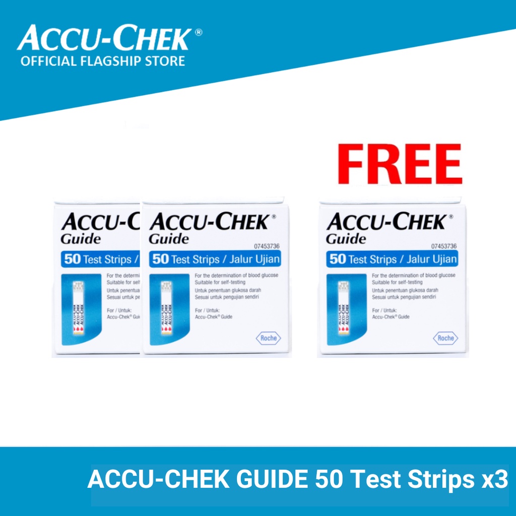 Accu-Chek Guide Test Strips 50's x 2 + FREE 50's | Shopee Philippines