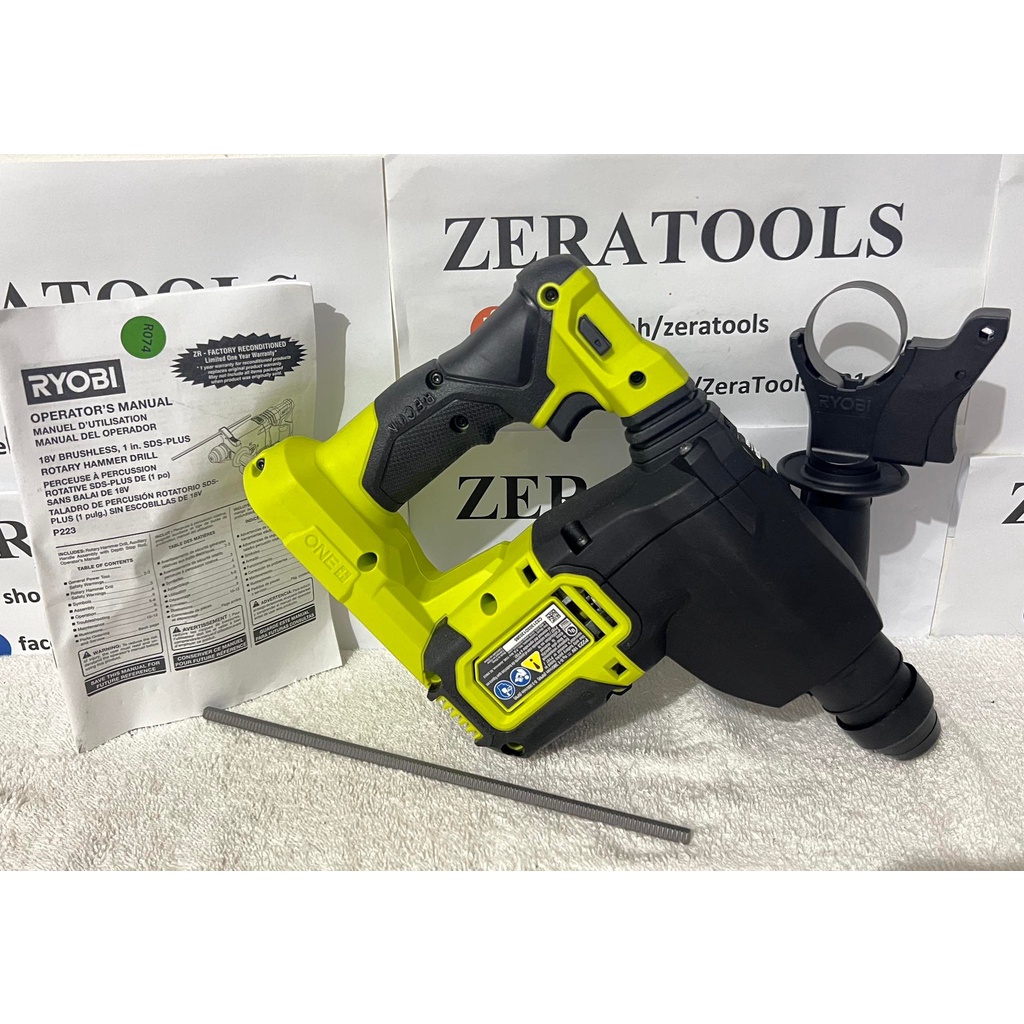 RYOBI 18V ONE+ HP Brushless 1" SDS-Plus Rotary Hammer, factory recon ...