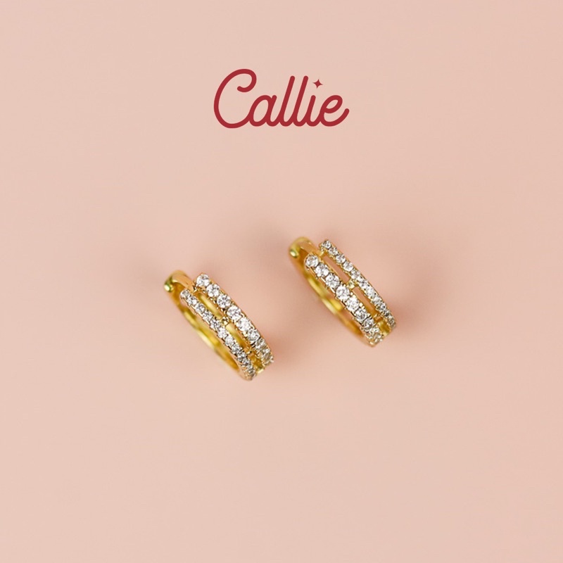 Callie 14k Gold Plated Ellie Double Hoop Earrings Shop Callie | Shopee ...