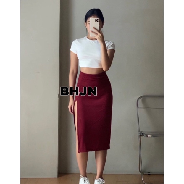 BHJN MAXI SLIT SKIRT (UP TO XL) | Shopee Philippines