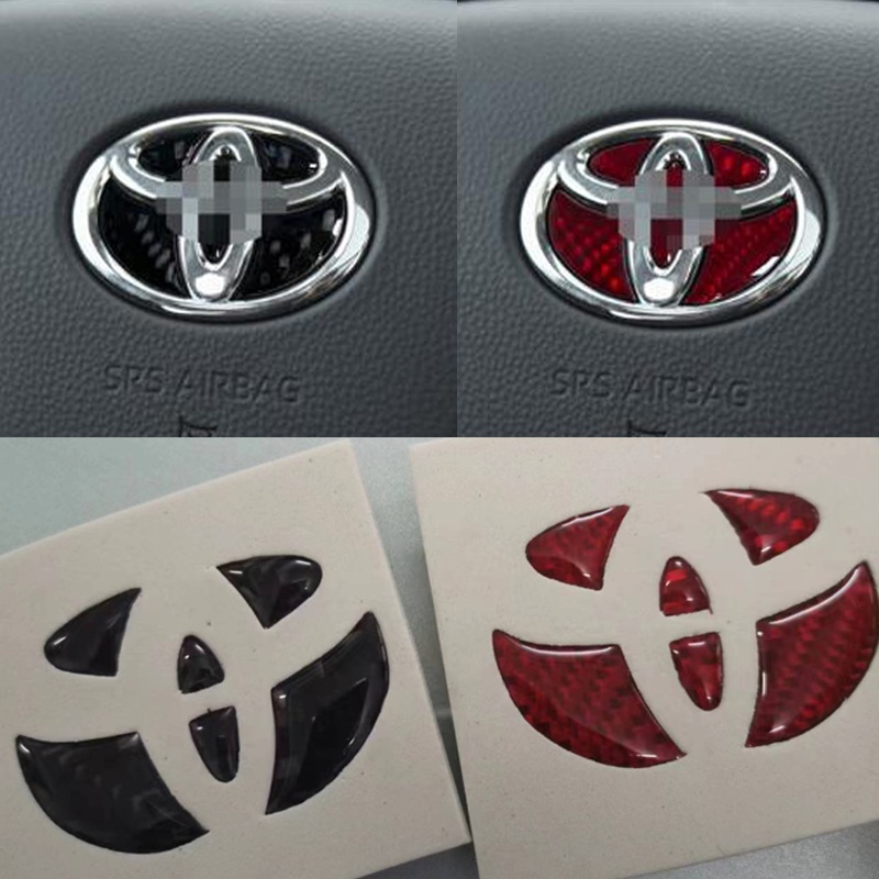 1 X Carbon Fiber Auto Car Steering Wheel Decorative Emblem Badge ...