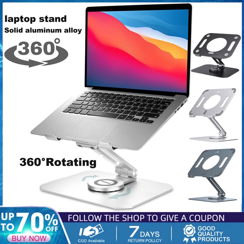 360 Rotating Laptop Stand Adjustable Solid Aluminum Alloy Laptop Riser ...