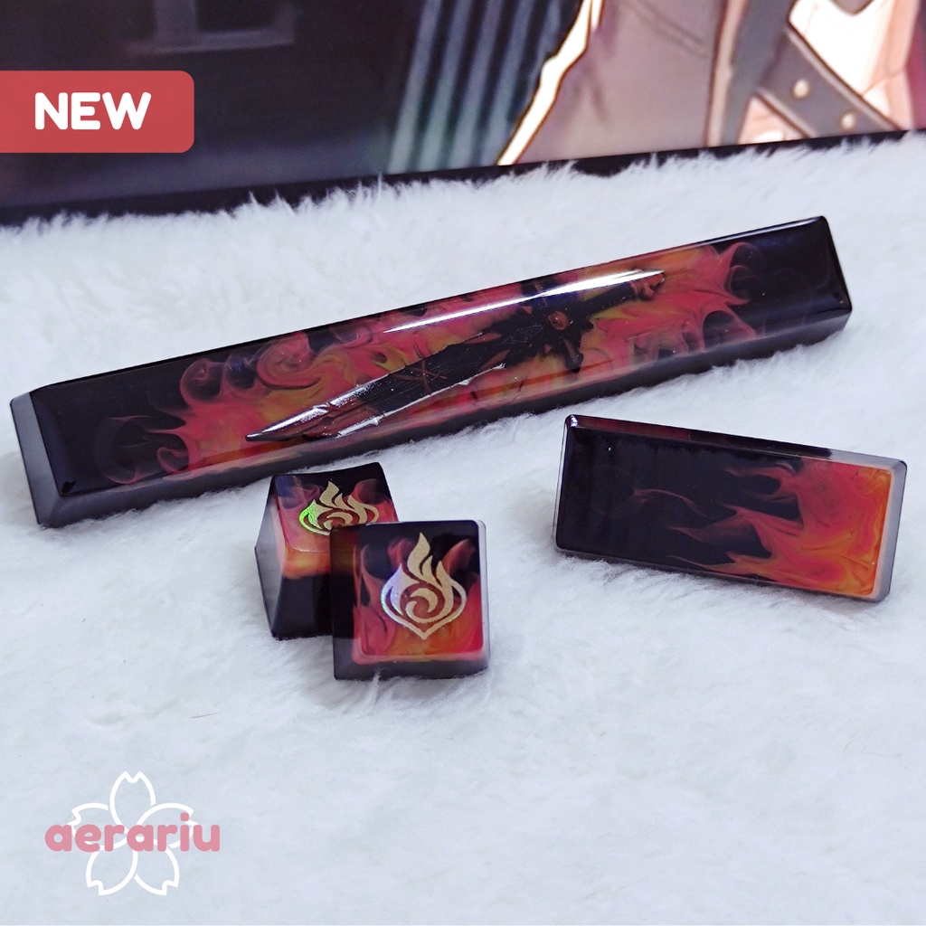 GENSHIN IMPACT - Diluc Theme Keycaps for Mechanical Keyboard - MX ...