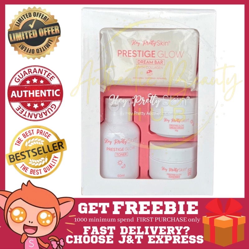 AUTHENTIC Hey Pretty Skin PRESTIGE GLOW SET Whitening Maintenance ...